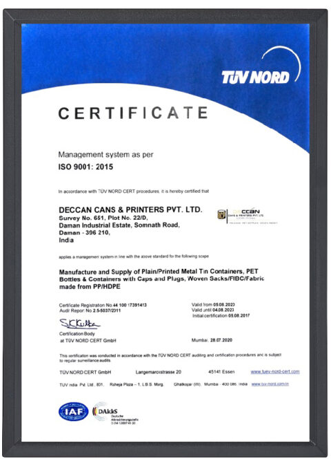 Certification & Accolades | Deccan Cans